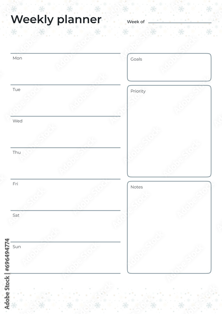 minimalist planners. Weekly planner template. Clear and simple ...
