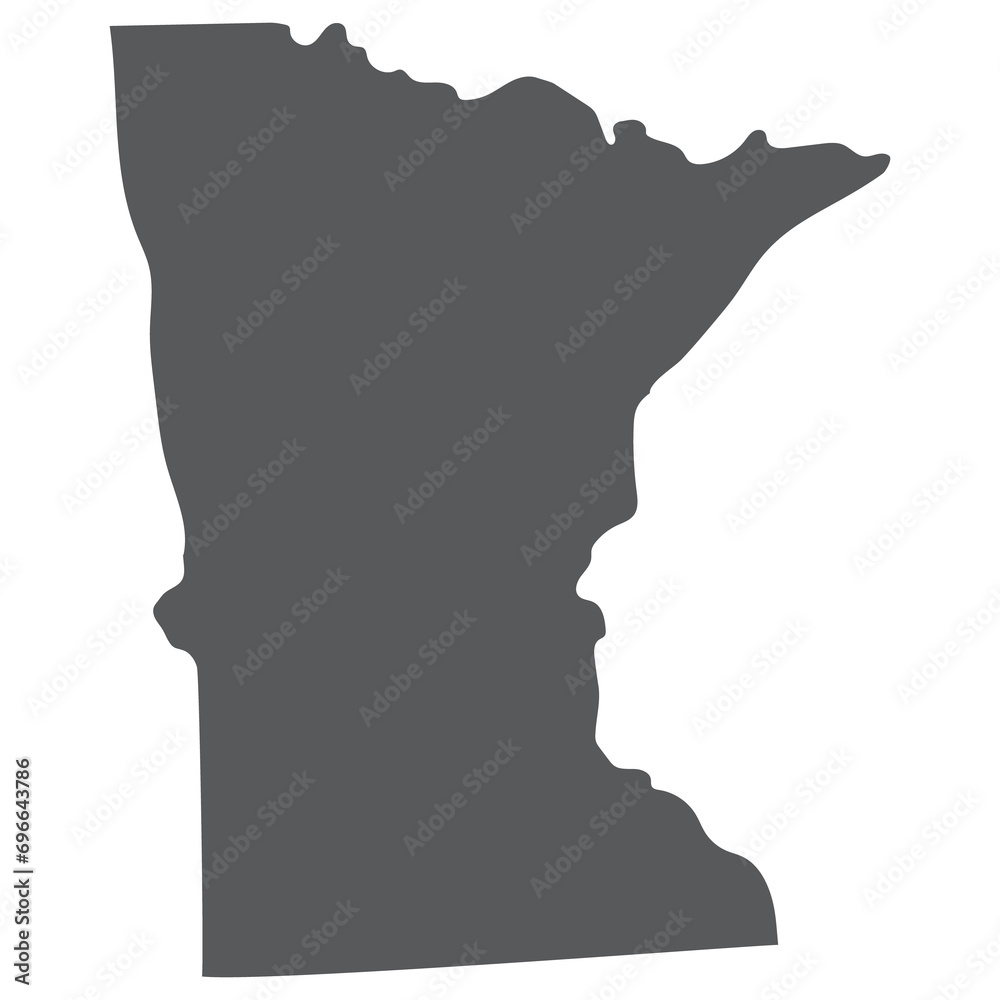 Photo Stock Minnesota state map. Map of the U.S. state of Minnesota ...