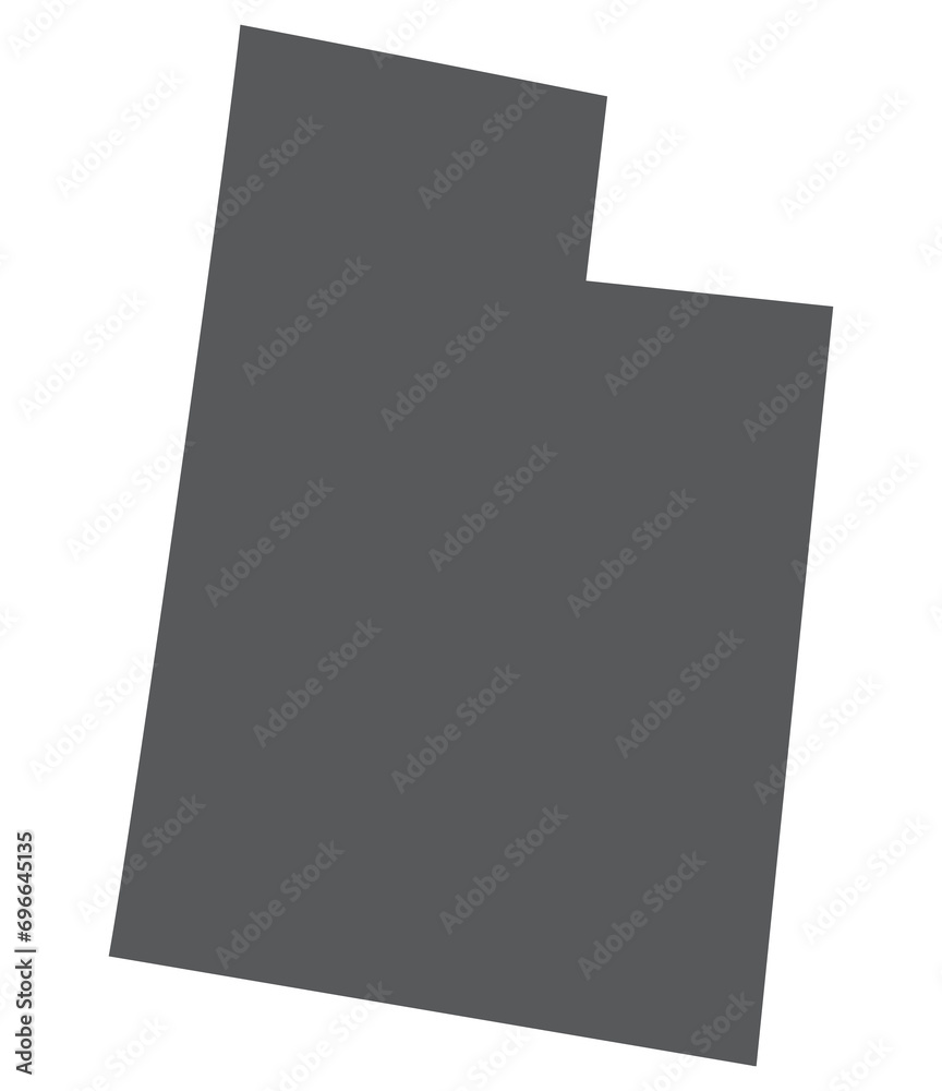 Utah state map. Map of the U.S. state of Utah in grey color. Stock ...