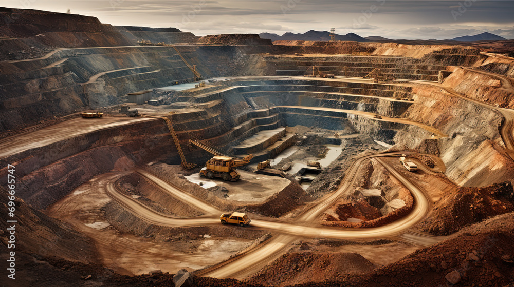 Expansive Depths of a Massive Open-Pit Mine, Where Nature Meets ...