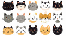 Cartoon Of Cat Faces Free Stock Photo Public Domain Pictures