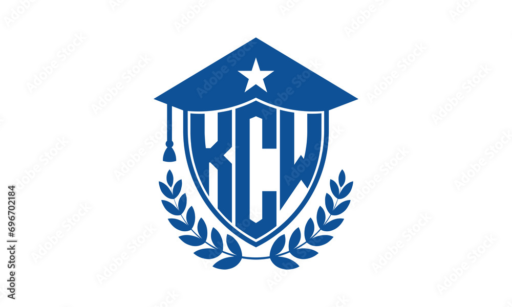 KCW three letter iconic academic logo design vector template. monogram ...