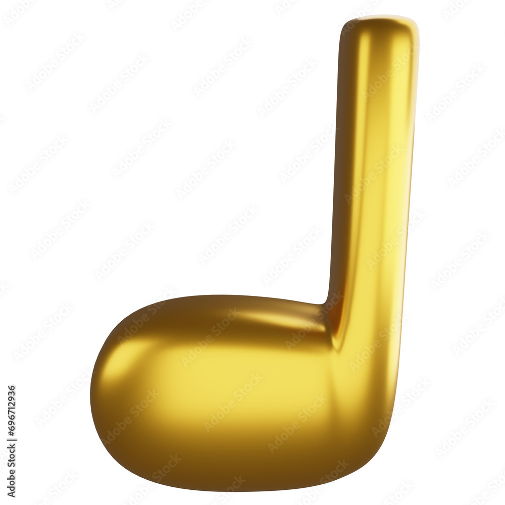 Crotchet or quarter note metallic gold clipart flat design icon ...