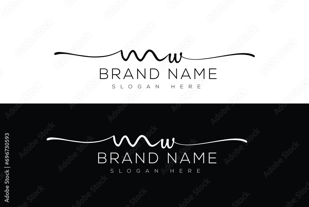 Mw handwriting and signature logo vector design Stock Vector | Adobe Stock