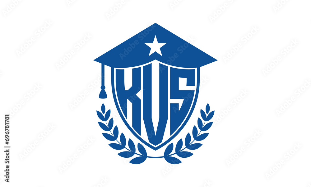Vector de Stock KVS three letter iconic academic logo design vector ...