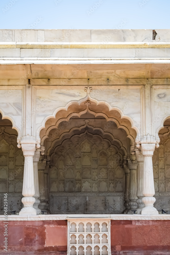 Architectural details of Lal Qila - Red Fort situated in Old Delhi ...