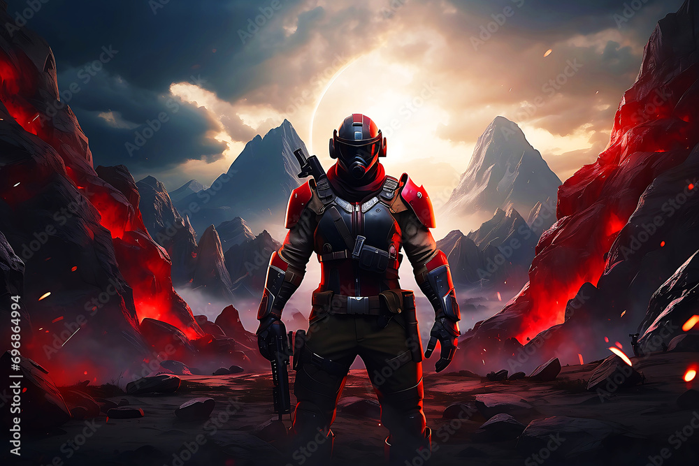 Dramatic video game style key art characters and YouTube Gaming ...