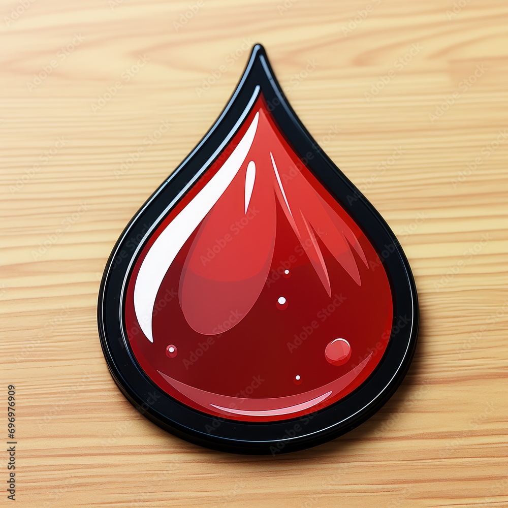 Illustration Stock Cartoon stylized illustration of a red blood drop isolated. Blood drop icon ...