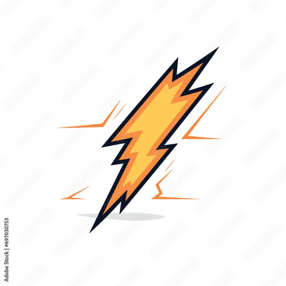 Lightning flat vector illustration. Lightning cartoon hand drawing ...