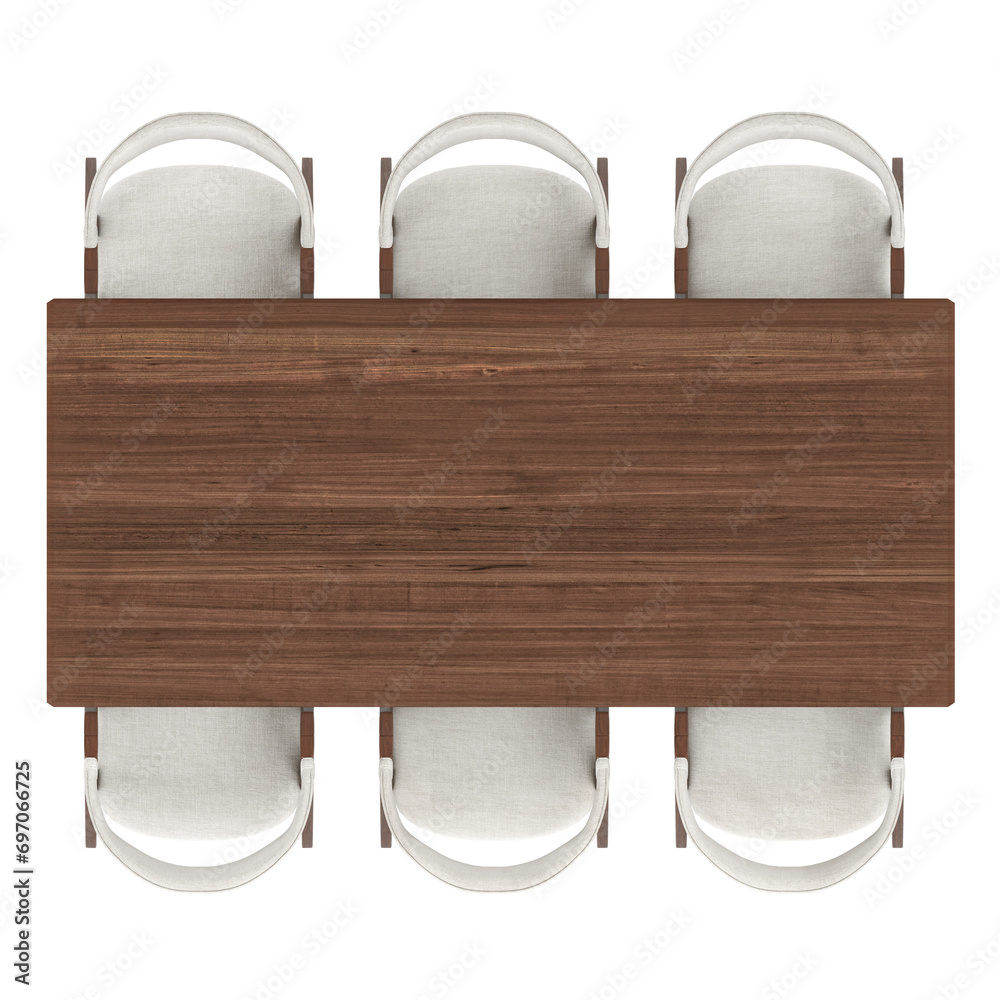 3d dining table top view