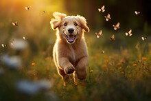 Dog Chasing Butterflies Free Stock Photo - Public Domain Pictures