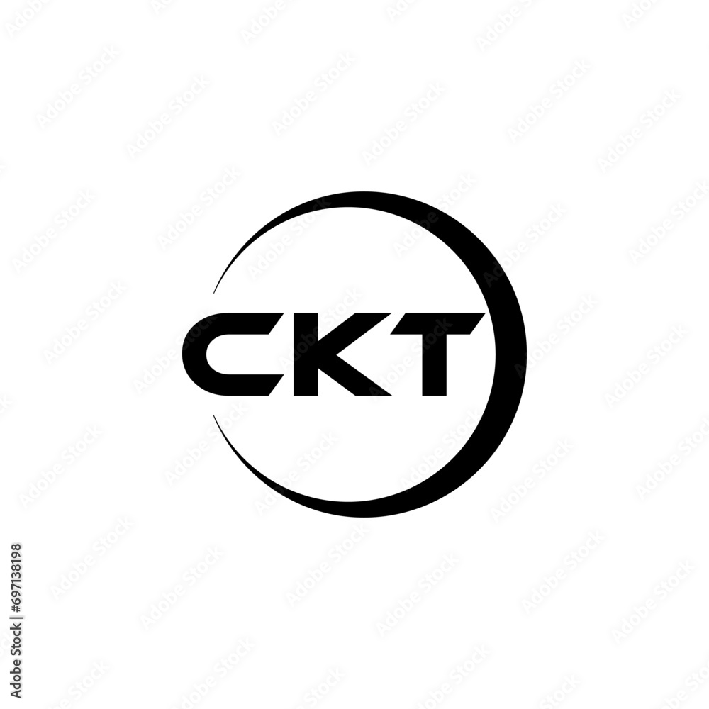 CKT letter logo design with white background in illustrator, cube logo ...
