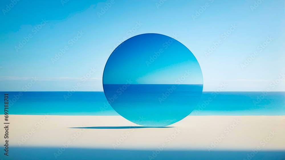Oceanic Elegance: Tranquil Gradient Background with a Central Focus on ...