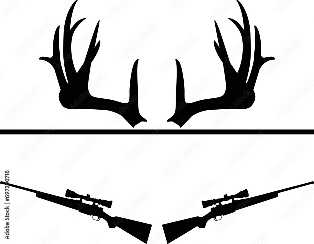 Deer Hunting Frame SVG Cut File for Cricut and Silhouette, EPS ,Vector ...