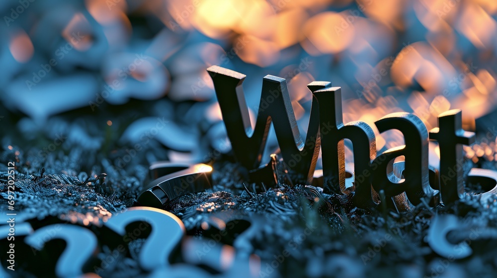 Inquisitive Wonder: "What" Text and Question Marks Spark Curiosity ...