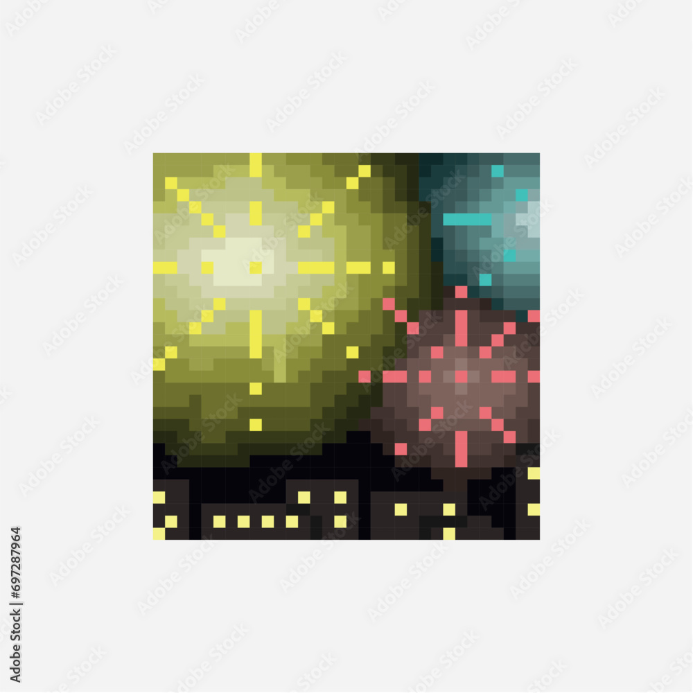 firework celebration pixel art Stock Vector | Adobe Stock
