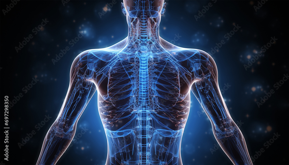 Ilustración de Stock X-Ray Skeleton Human body face,hands, legs, chests ...
