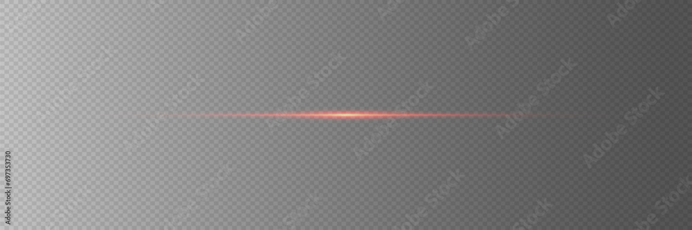 Light rays flash, horizontal lens flares, laser line speed. Red traffic ...