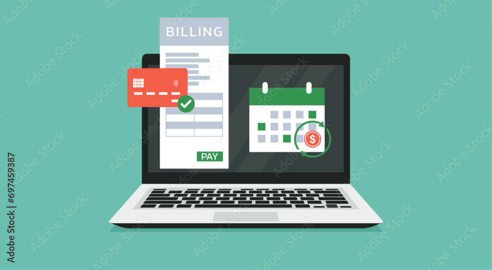 Subscription Billing on Laptop, Automate Recurring Payments for ...