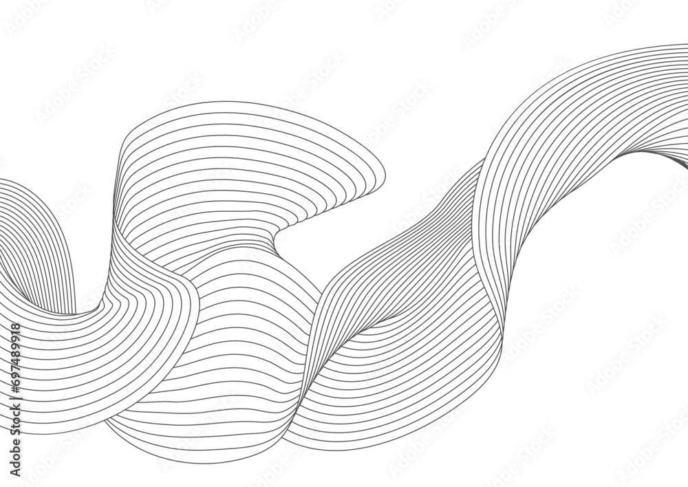 pattern of smooth wavy lines. Design for packaging design, music ...