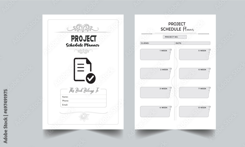 เวกเตอร์ Stock Timeline Project Schedule. Daily Gratitude Monthly ...