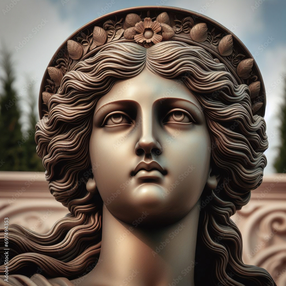 Illustration of a Renaissance marble statue of Hera. She is the queen ...