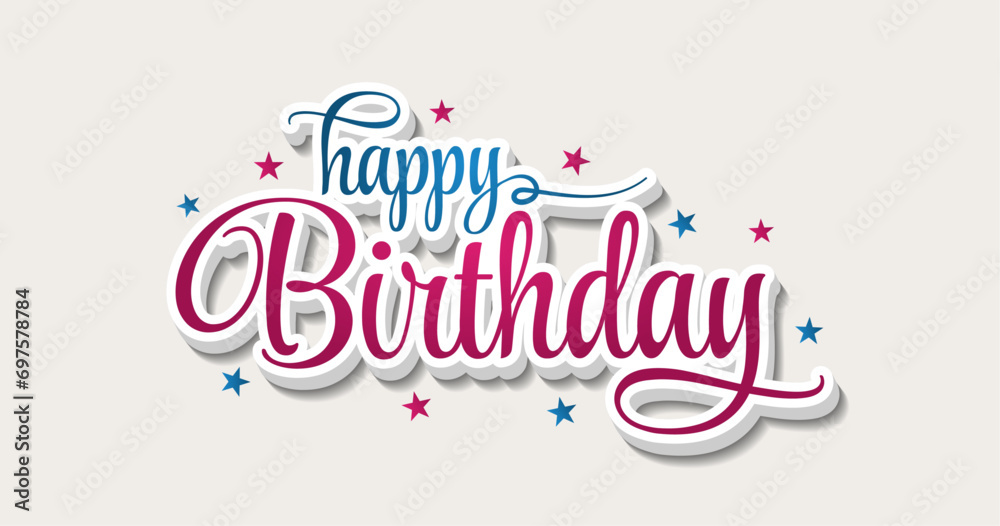 happy birthday lettering text wishing clipart design Stock Vector ...