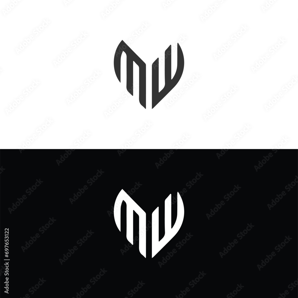MW logo. M W design. White MW letter. MW, M W letter logo design ...