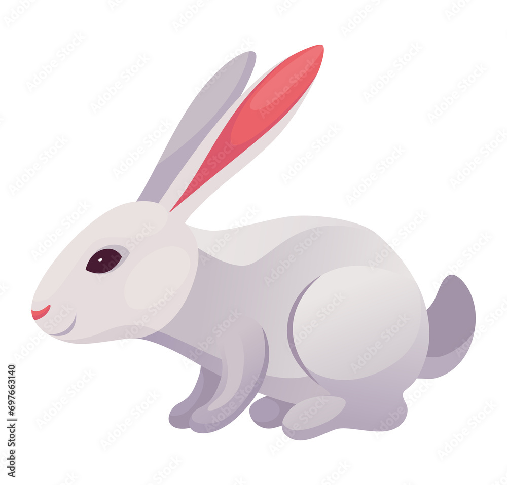 Rabbit animation icon. Bunny jump or running motion element for 2d game ...