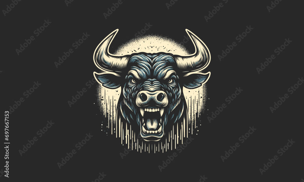 head buffalo angry vector illustration mascot design Stock Vector ...