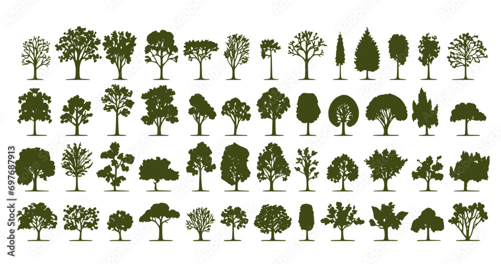 Green Graphic Trees Elements: Architecture and Landscape Design with ...