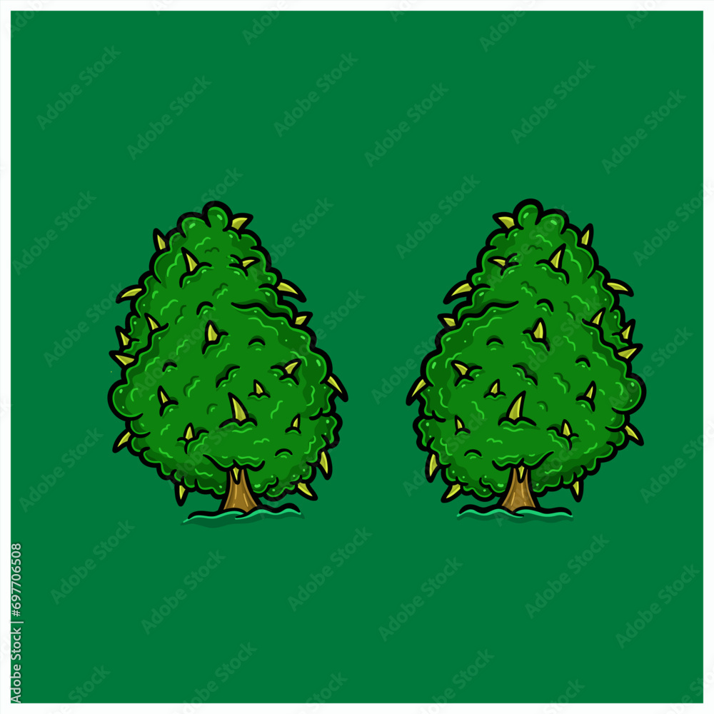 Cannabis Tree Cartoon. For Element and Clip Art. Stock Vector | Adobe Stock