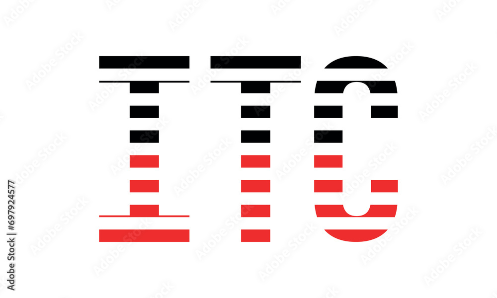 Image vectorielle Stock ITC three initial letter iconic line negative ...