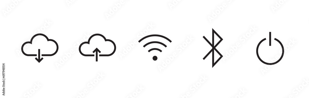 Computer symbol icon series with transparent background. Icons ...