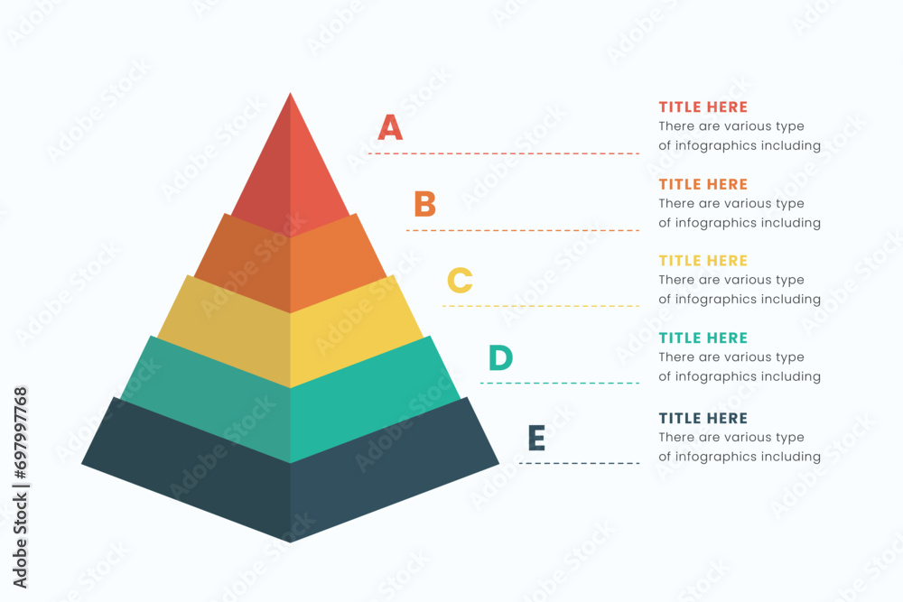 Pyramid infographic design element template, layout vector for ...