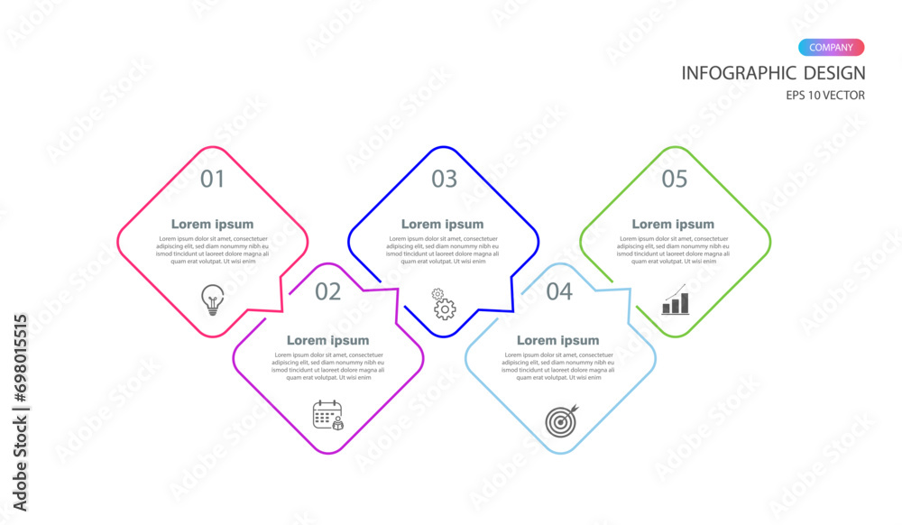 Infographic design 5 steps for diagrams, presentations, workflow ...