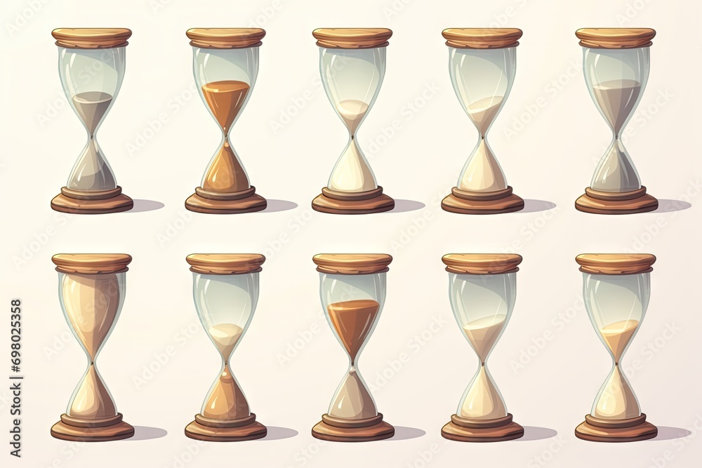 Simple Hourglass Collection, Sand Clocks for Sprite Sheet Animation ...