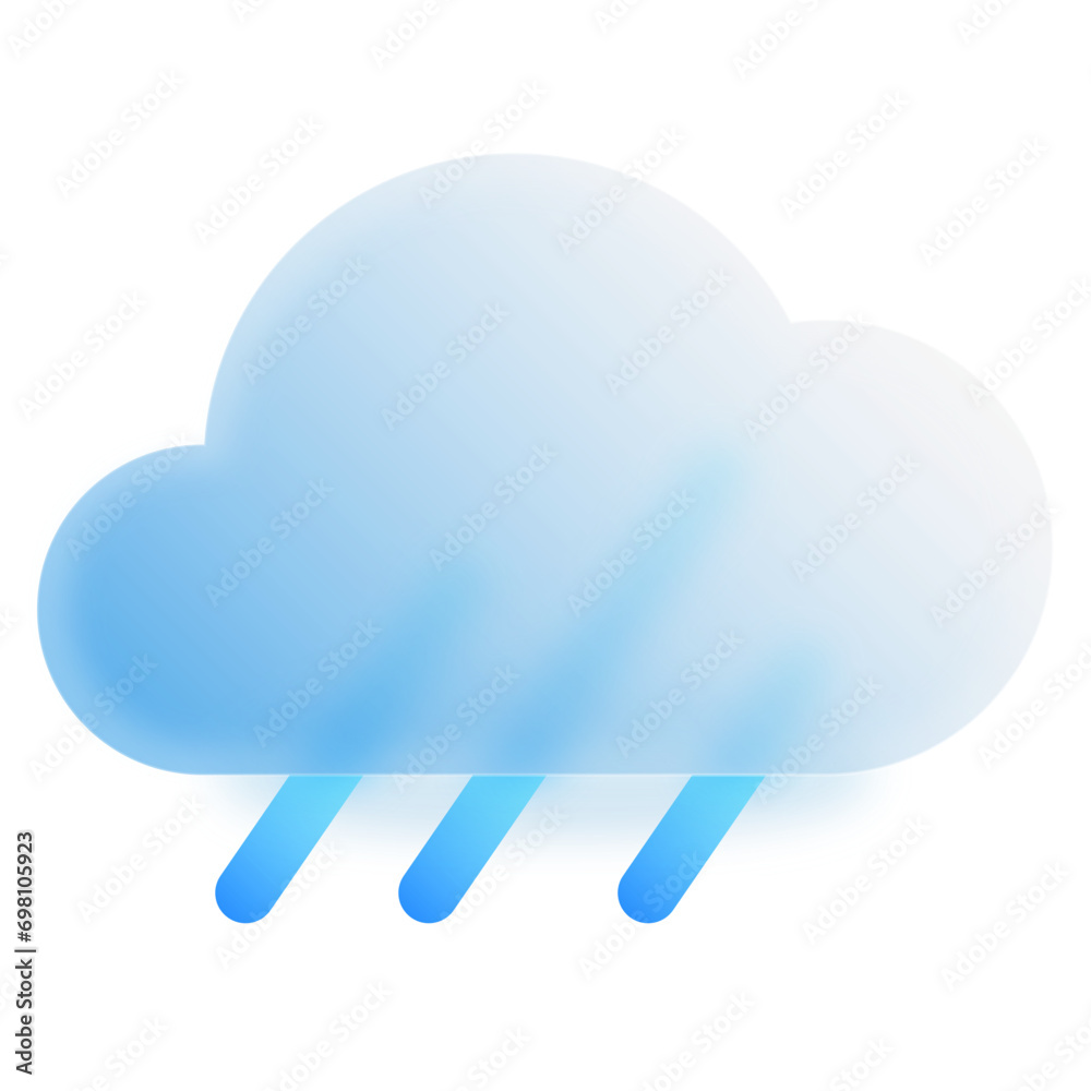 Rain Cloud Glassmorphism Icons and Symbol Png Svg Illustrator Stock ...