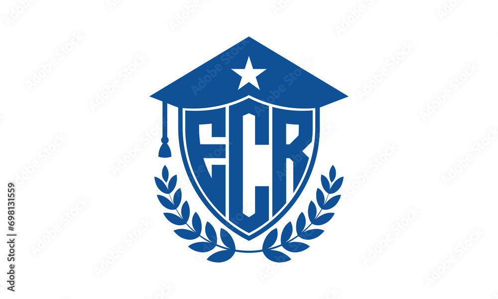 ECR three letter iconic academic logo design vector template. monogram ...
