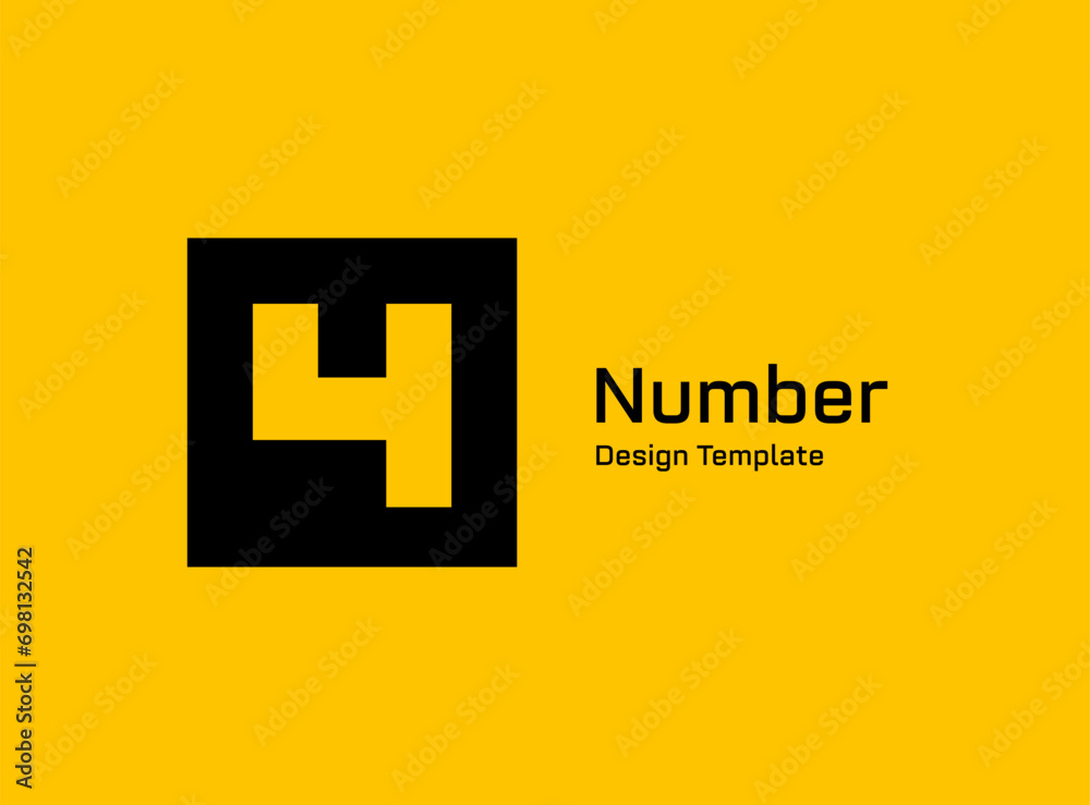 Number 4 logo icon design template elements Stock Vector | Adobe Stock
