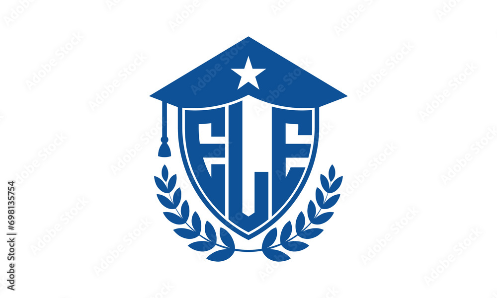 ELE three letter iconic academic logo design vector template. monogram ...