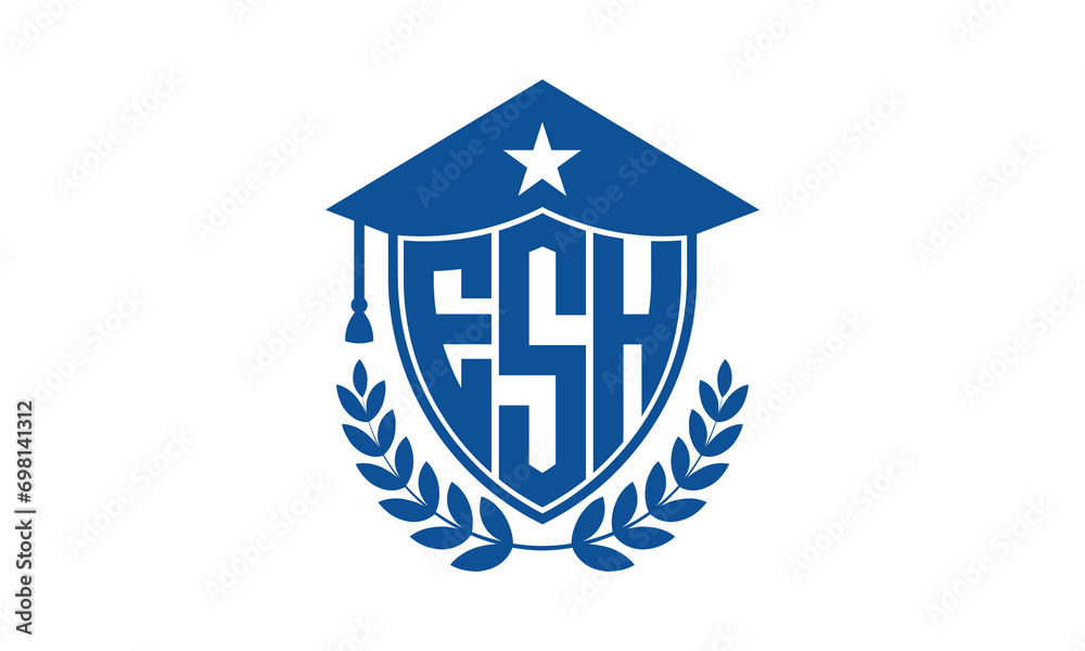 ESH three letter iconic academic logo design vector template. monogram ...