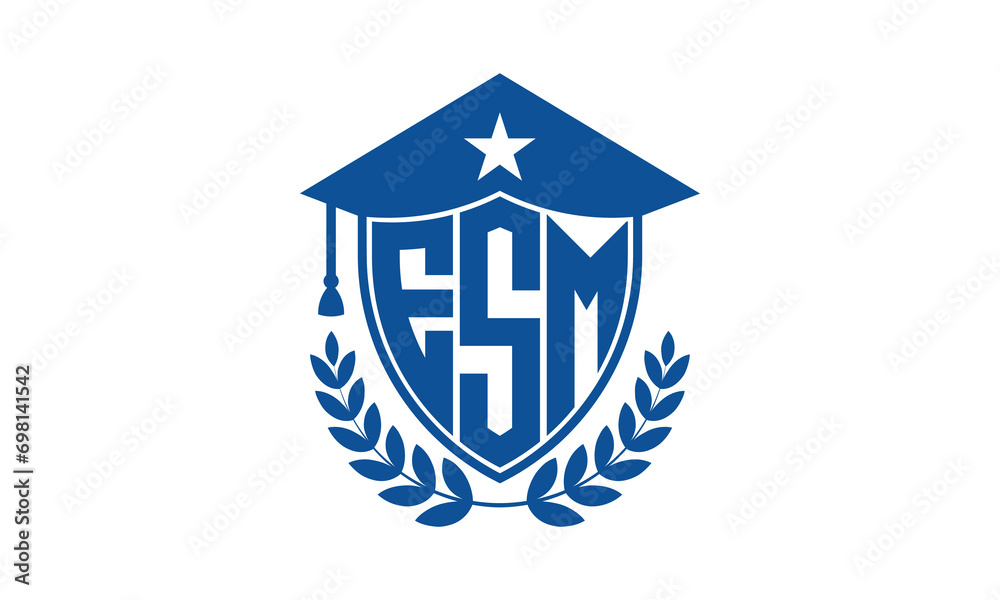 ESM three letter iconic academic logo design vector template. monogram ...