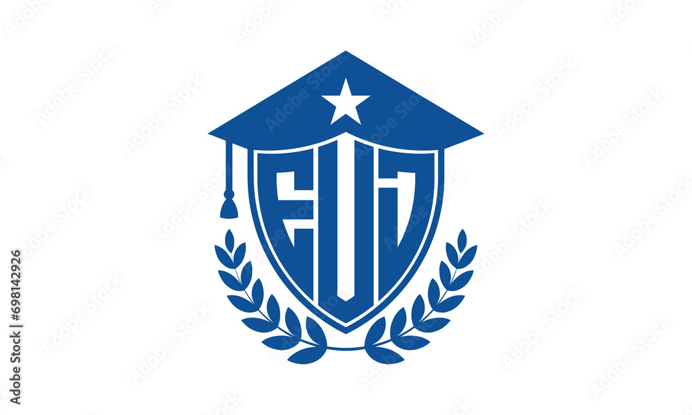 EUD three letter iconic academic logo design vector template. monogram ...