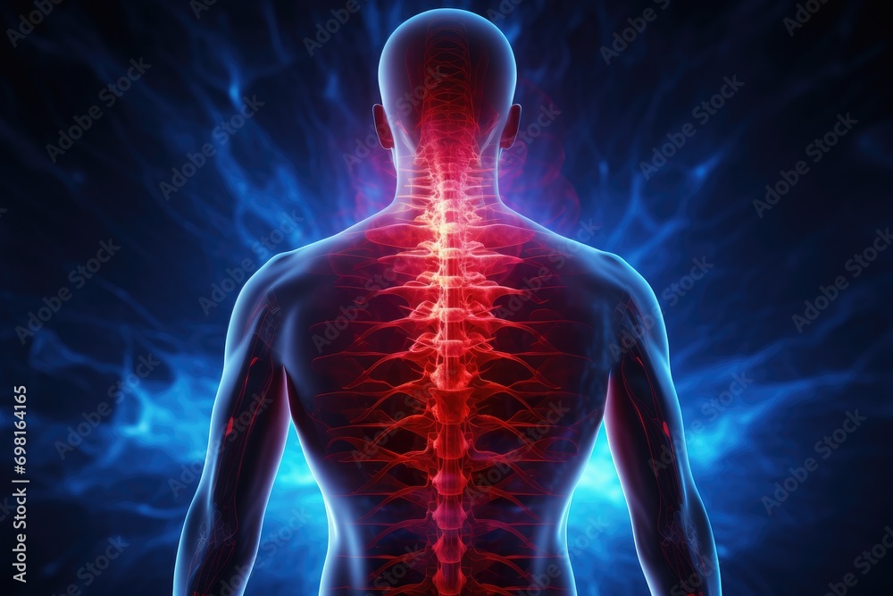 Stock-Illustration „Human body with highlighted rib cage - x-ray image ...