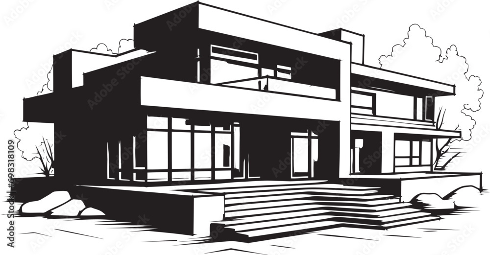 Sophisticated Living Icon Modern House Idea Vector Logo Classy Habitat ...