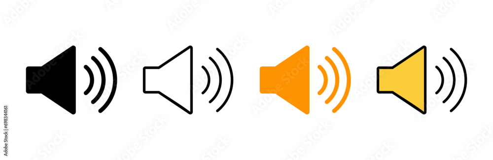 Speaker icon set vector. volume sign and symbol. loudspeaker icon ...