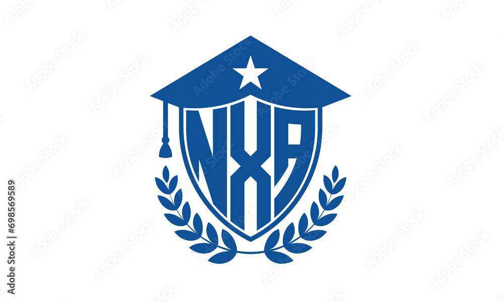 Vector de Stock NXA three letter iconic academic logo design vector ...