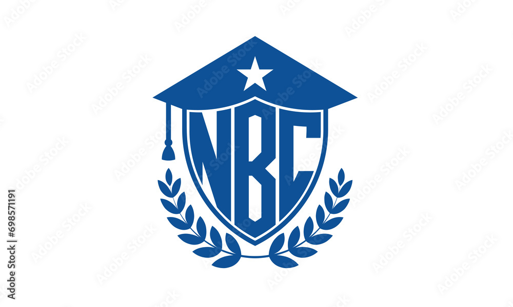 NBC three letter iconic academic logo design vector template. monogram ...