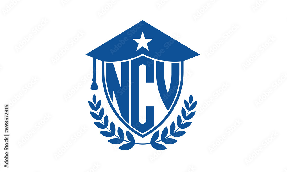 Vector de Stock NCV three letter iconic academic logo design vector ...
